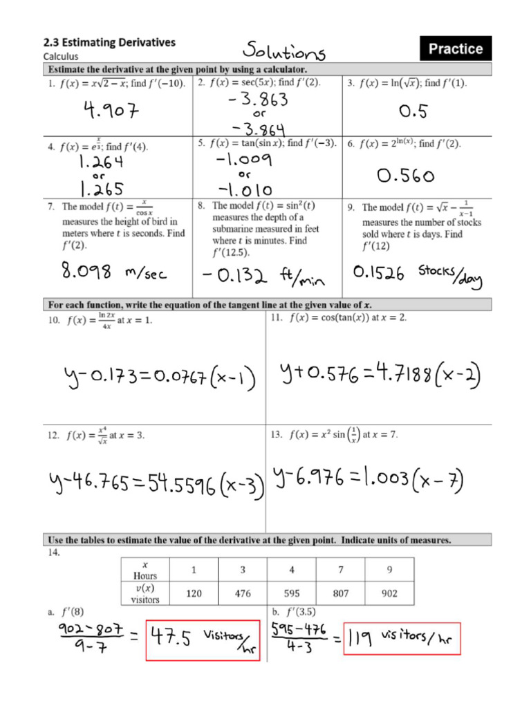 Calc 2.3 Solutions | PDF