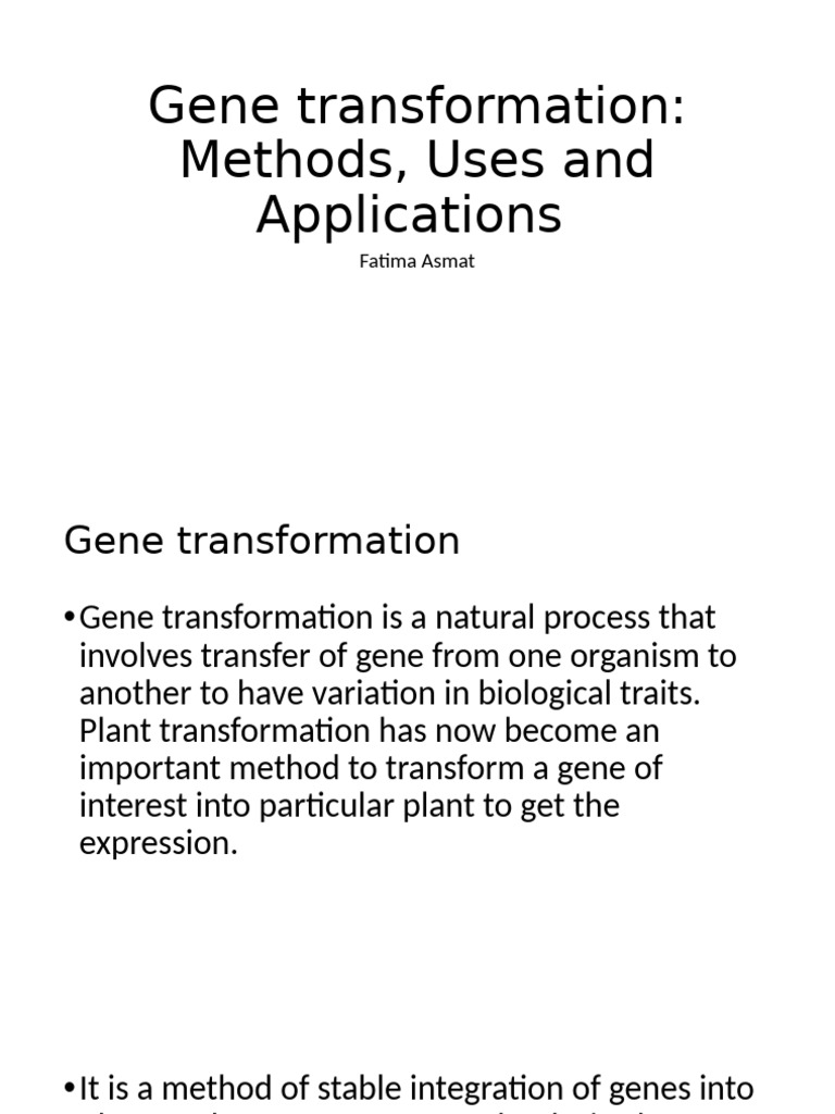 Gene Transformationn | PDF | Gene | Plant Breeding