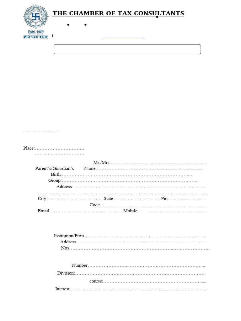Student Membership Application Form | PDF