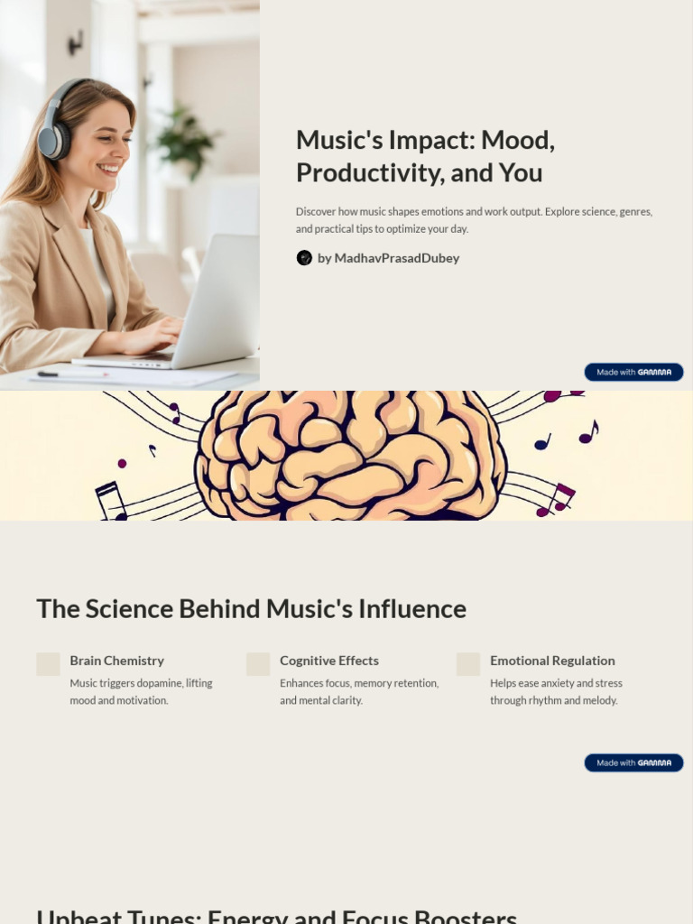 Music's Role in Mood and Productivity | PDF | Mental Health | Mood ...