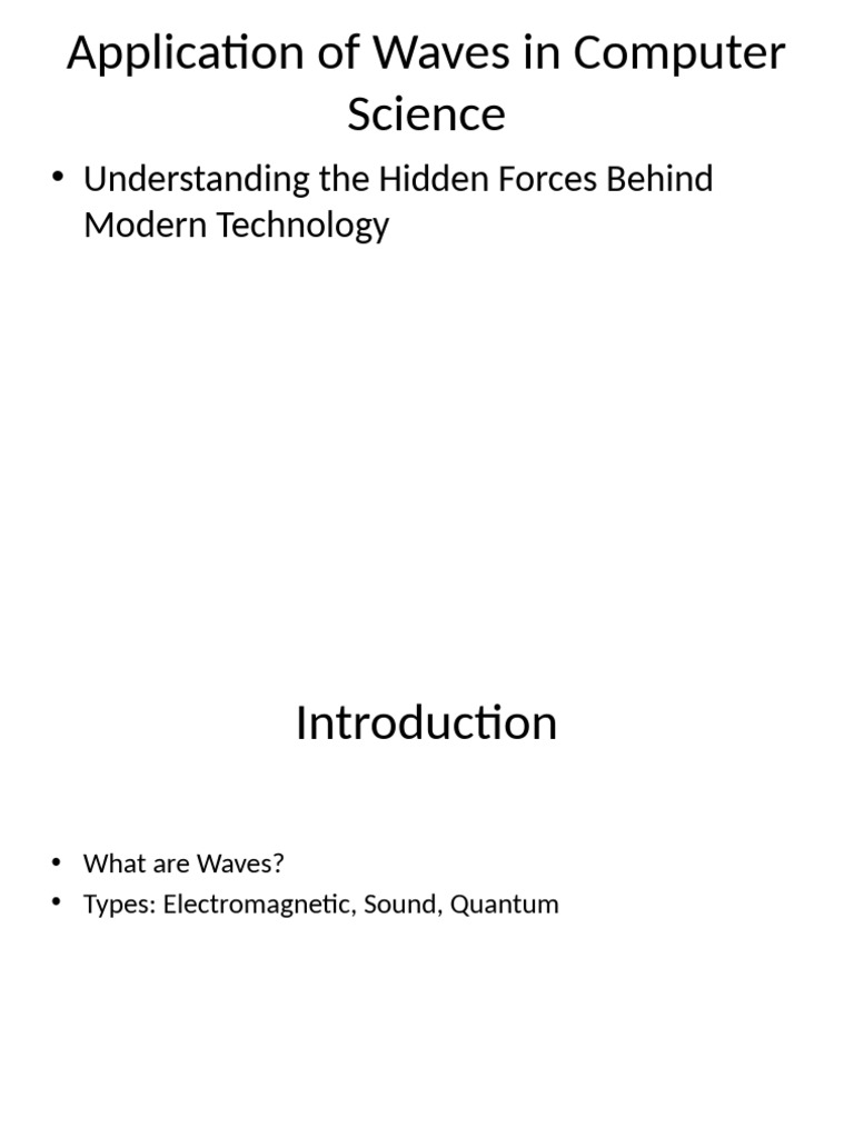Application of Waves in CS | PDF