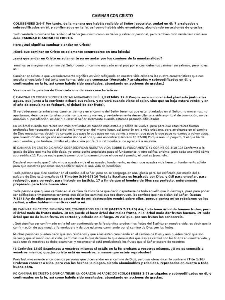 Caminar Con Cristo1 | PDF | Cristo (título) | Fe