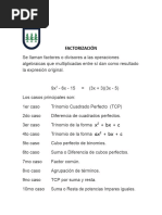 Ejercicios 12 Casos Factorizacion | PDF | Factorización | Álgebra