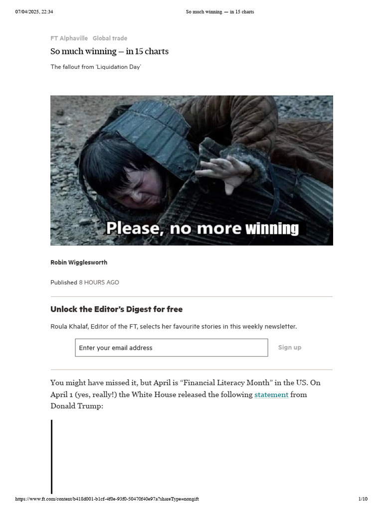 So Much Winning - in 15 Charts | PDF | Goldman Sachs | Economies