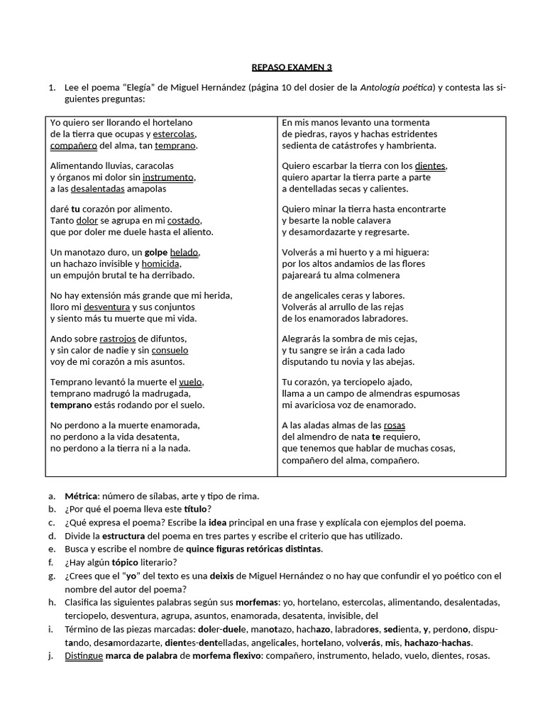 Repaso Examen 3 | PDF | Palabra | Sintaxis