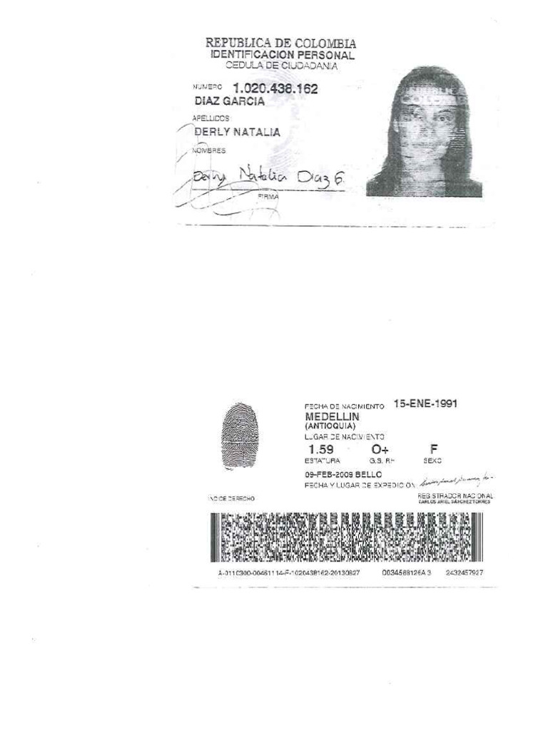 Cedula Natalia Diaz | PDF