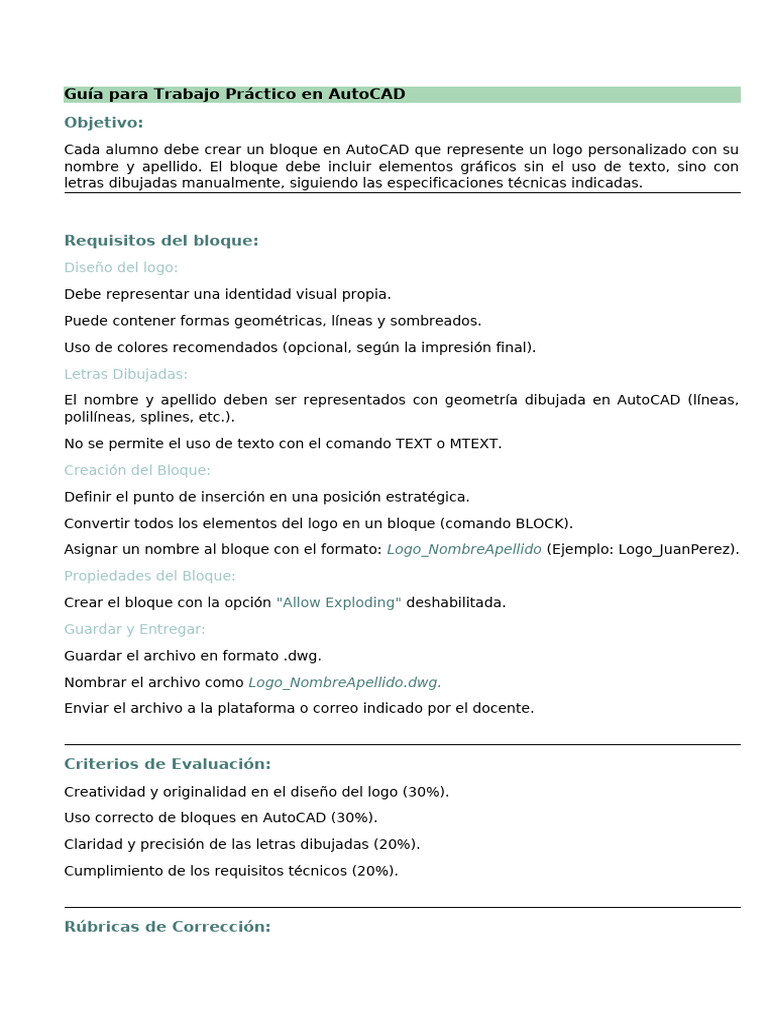 Guía para TP2_Bloque (2) | PDF | Cad automático | Diseño