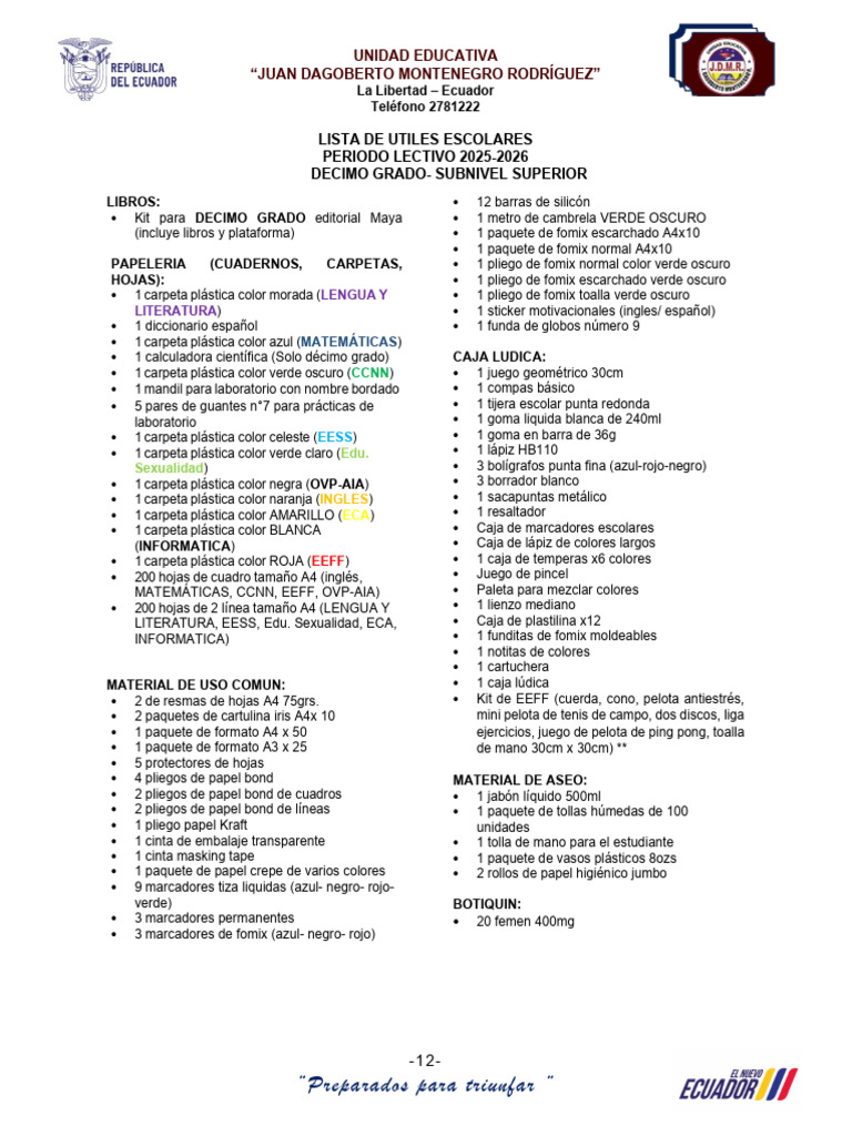 Decimo Egb | PDF | Papelería