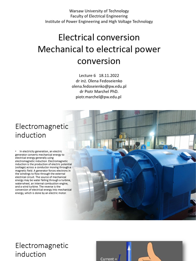 Lecture 6 Mechanical To Electrical Power Conversion | PDF ...