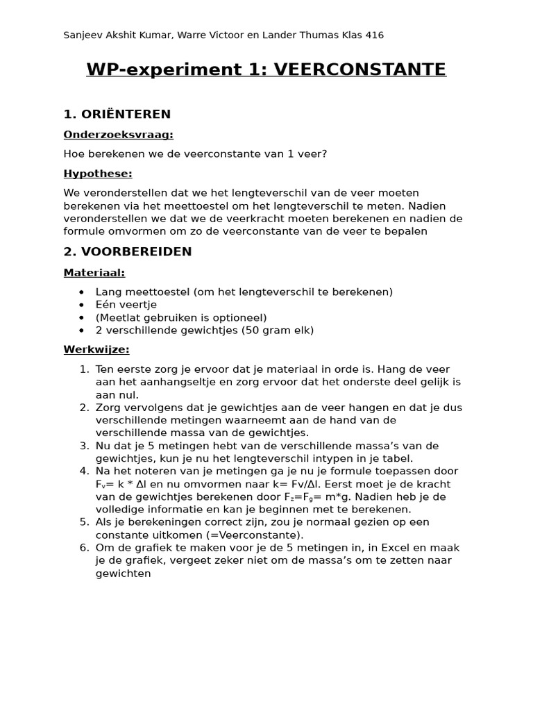 WP experiment 1 | PDF
