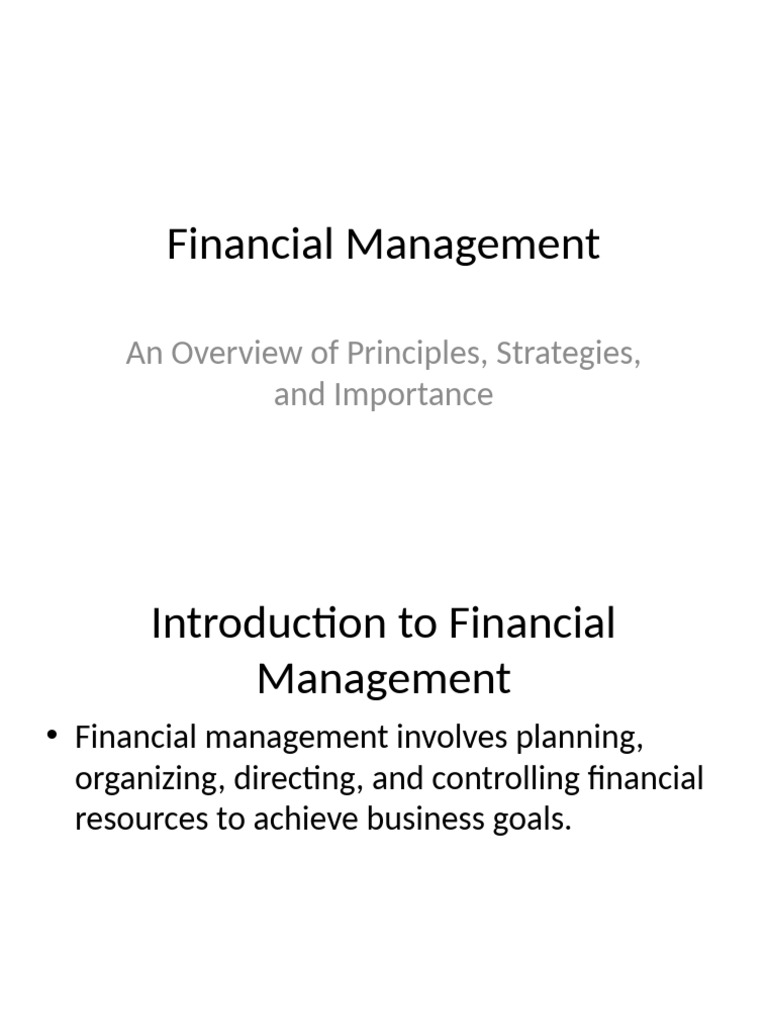 Financial Management Presentation | PDF