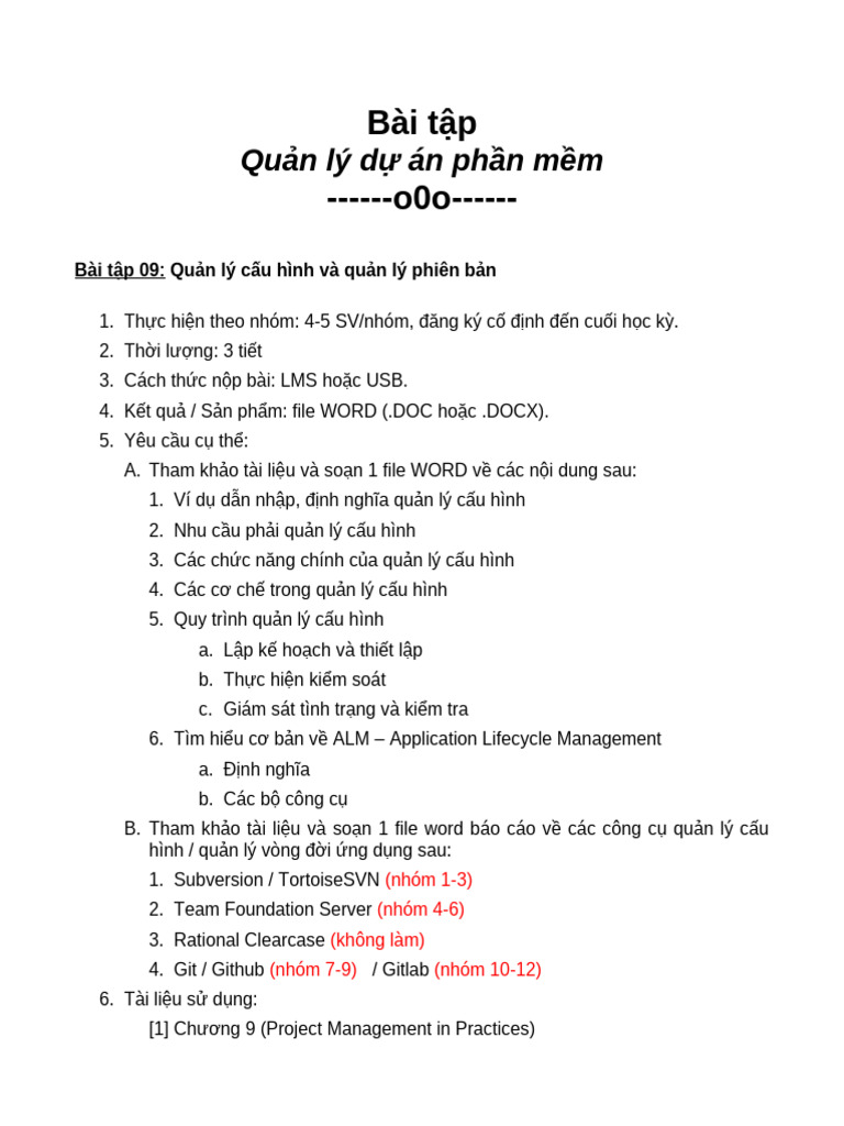 Bai Tap Nhom So 09 (Nhom 03) | PDF