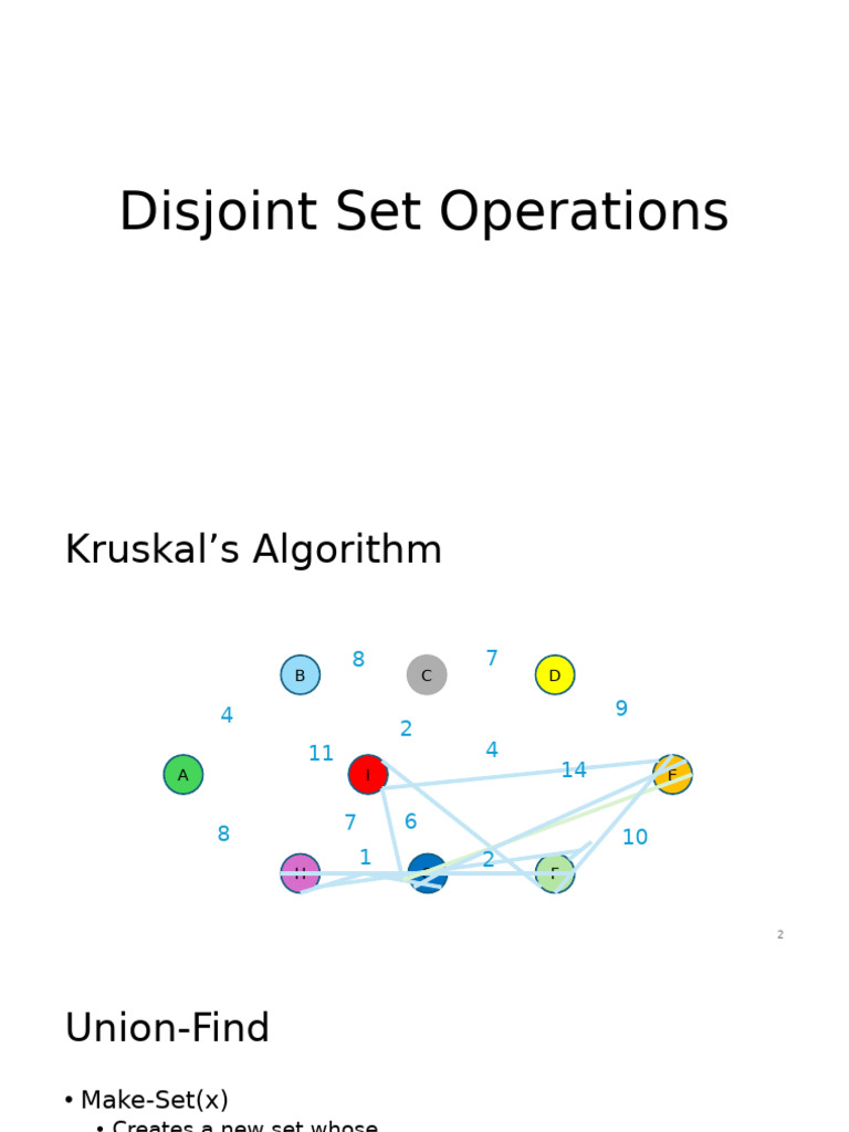 Disjoint Set Operations | PDF | Applied Mathematics | Computer Data