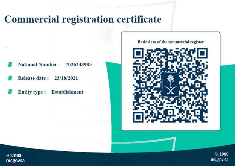 Commercial Registration Certificate Details | PDF