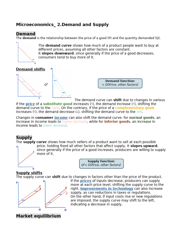 MICROECONOMICS - 2.demand and Supply | PDF | Elasticity (Economics ...