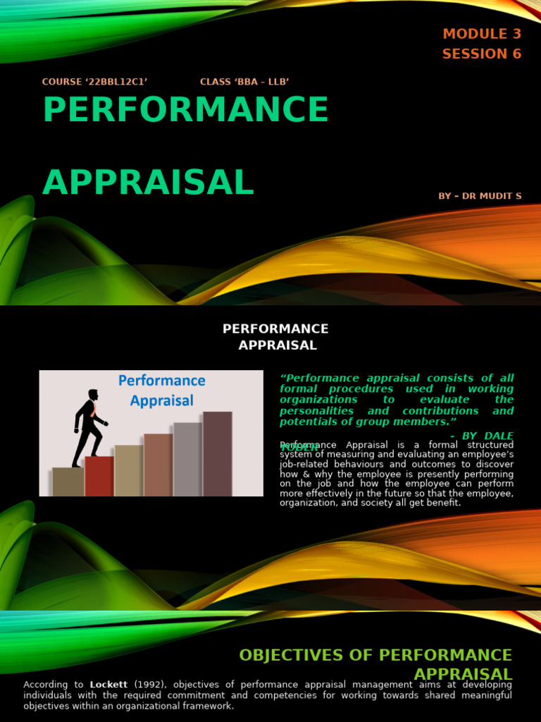Session 6 (Performance Appraisal) | PDF | Performance Appraisal | Cognition
