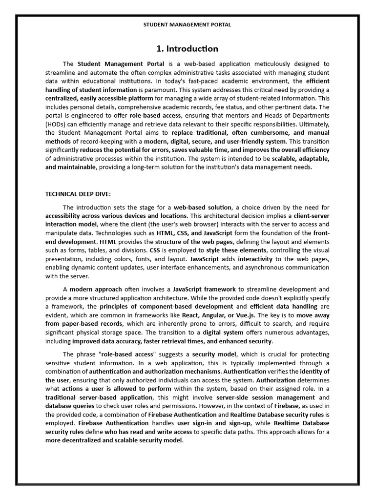 Student Management Portal | PDF | World Wide Web | Internet & Web