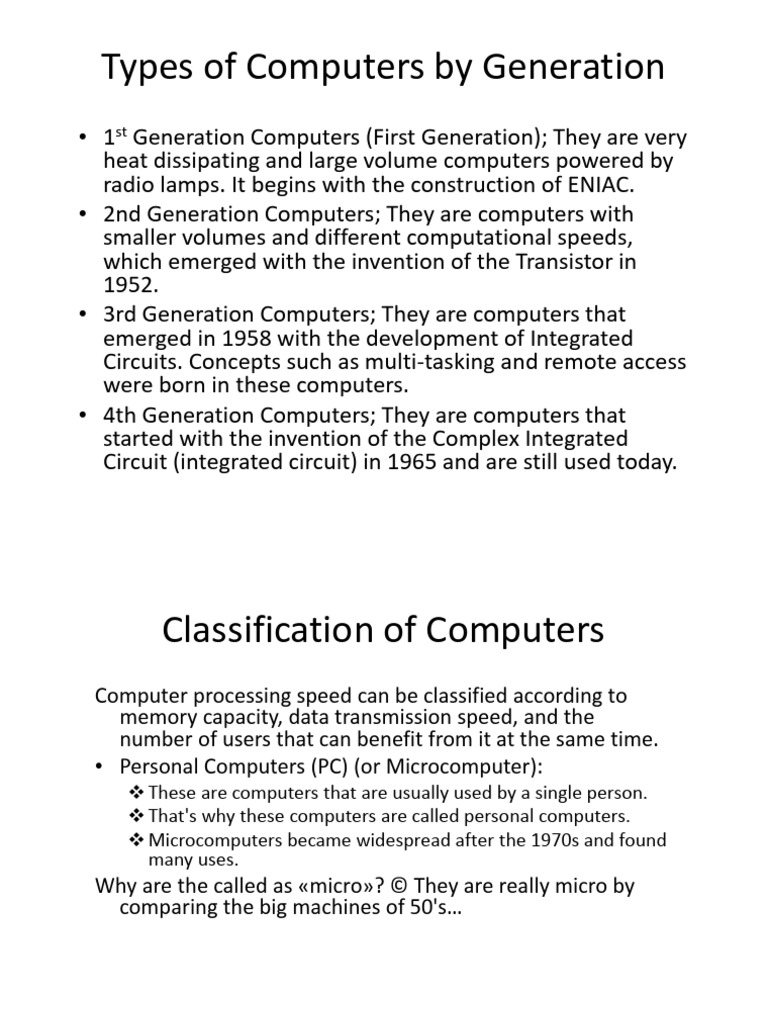 Computer Generations and Classifications | PDF | Bios | Read Only Memory