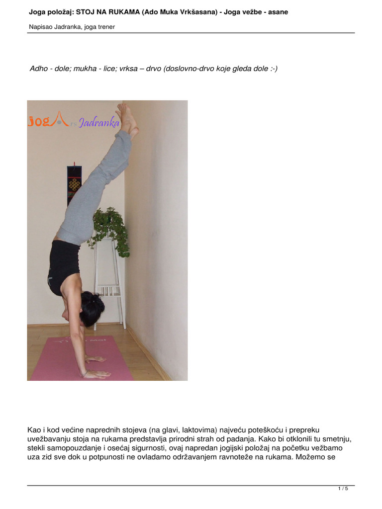 Stoj-Na-Rukama-Ado-Muka-Vrksasana | PDF