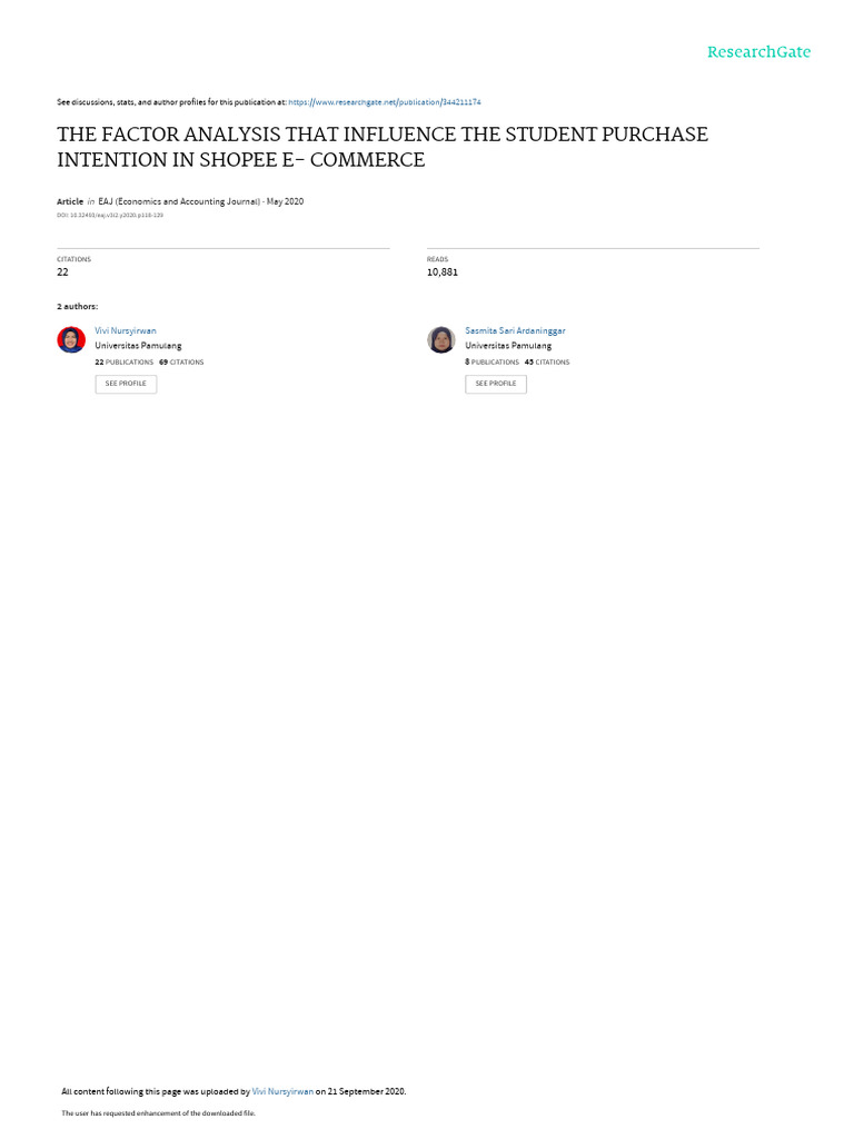 The Factor Analysis That Influence The Student Purchase Intention in ...