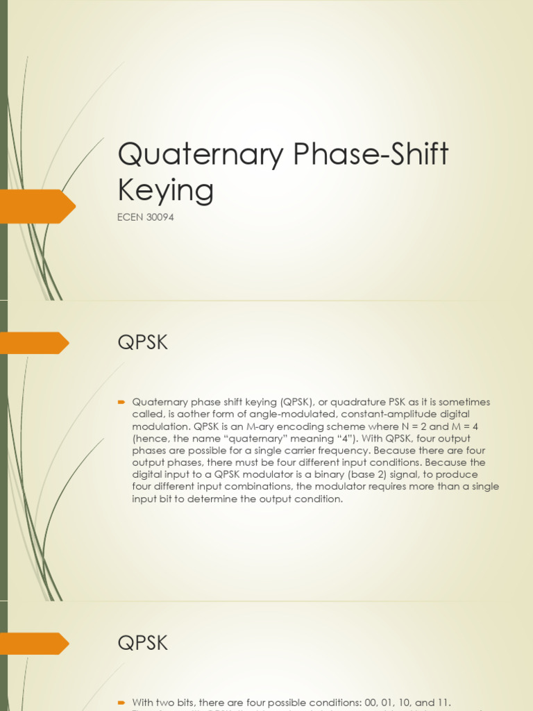 5.2 - Quaternary Phase-Shift Keying | PDF