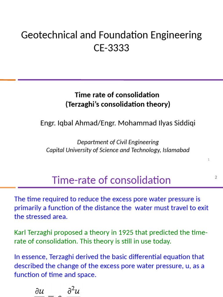 Lec 04 Time Rate of Consolidation | PDF | Applied And Interdisciplinary Physics | Continuum ...