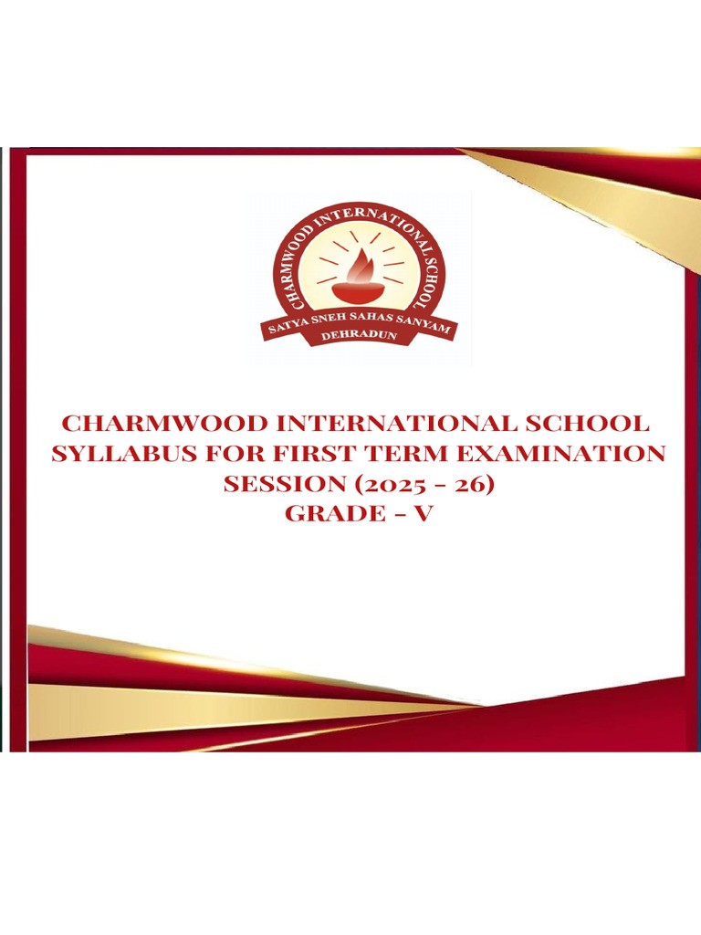 First Term Syllabus, Class 5_50327_094115_0000 | PDF