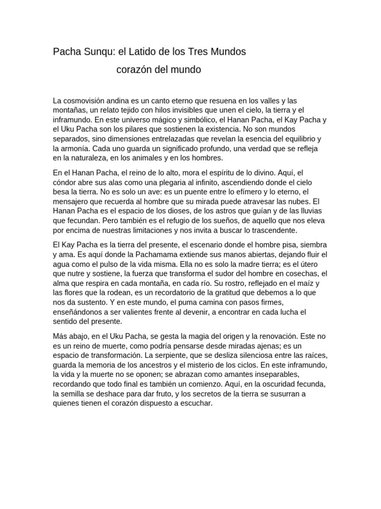 Pacha Sunqu | PDF