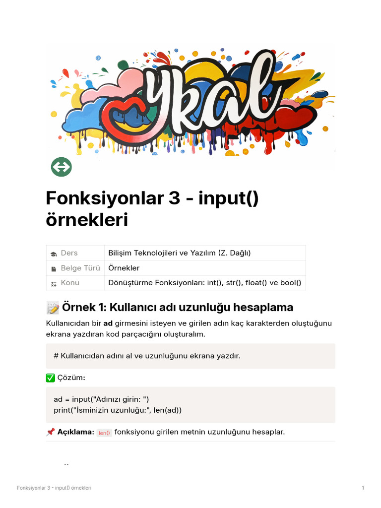 Fonksiyonlar_3_-_input_ornekleri | PDF