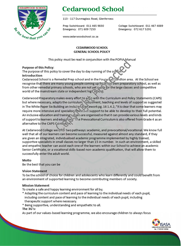 General School Policy 2024 1 | PDF | Schools | Curriculum