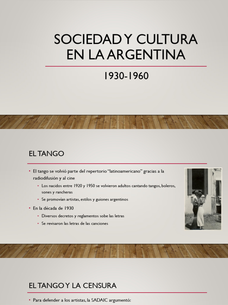 Tango, Peronismo y Cultura Argentina 1930-1960 | PDF | Musica Tango ...