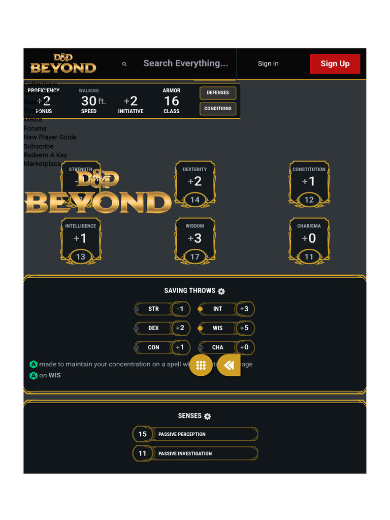 Finnegan Durprax's Character Sheet - D&D Beyond | PDF