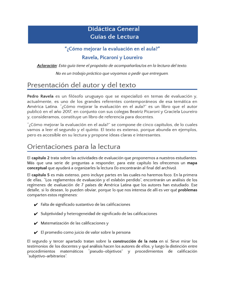 Guía de Lectura - Ravela | PDF | Educación en artes liberales