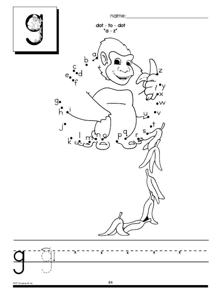 Zoo phonics a z Dot To Dot Worksheets หน้า 8 | PDF