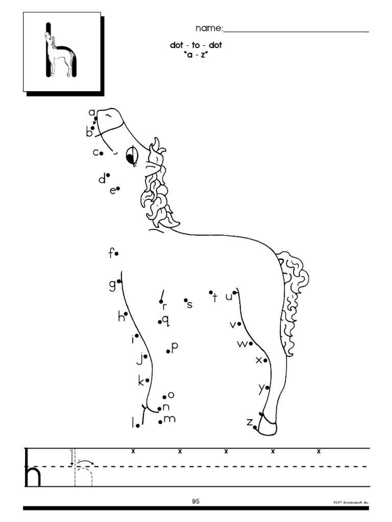 Zoo phonics a z Dot To Dot Worksheets หน้า 9 | PDF