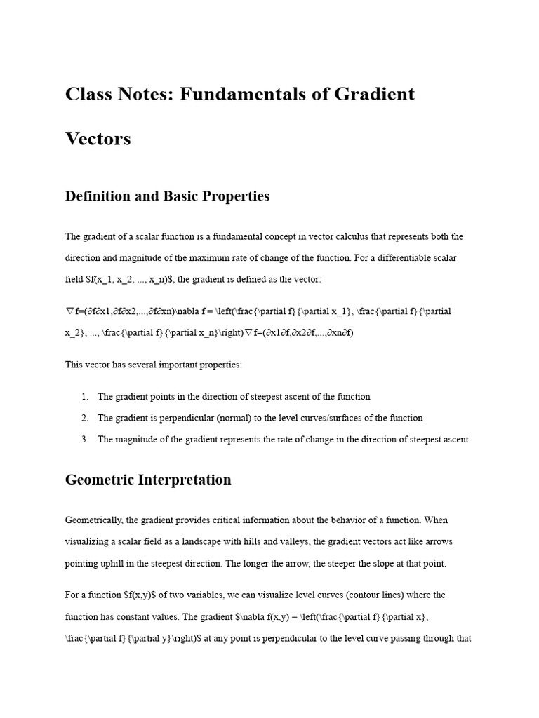 Gradient Vector Conclusion | PDF | Gradient | Derivative