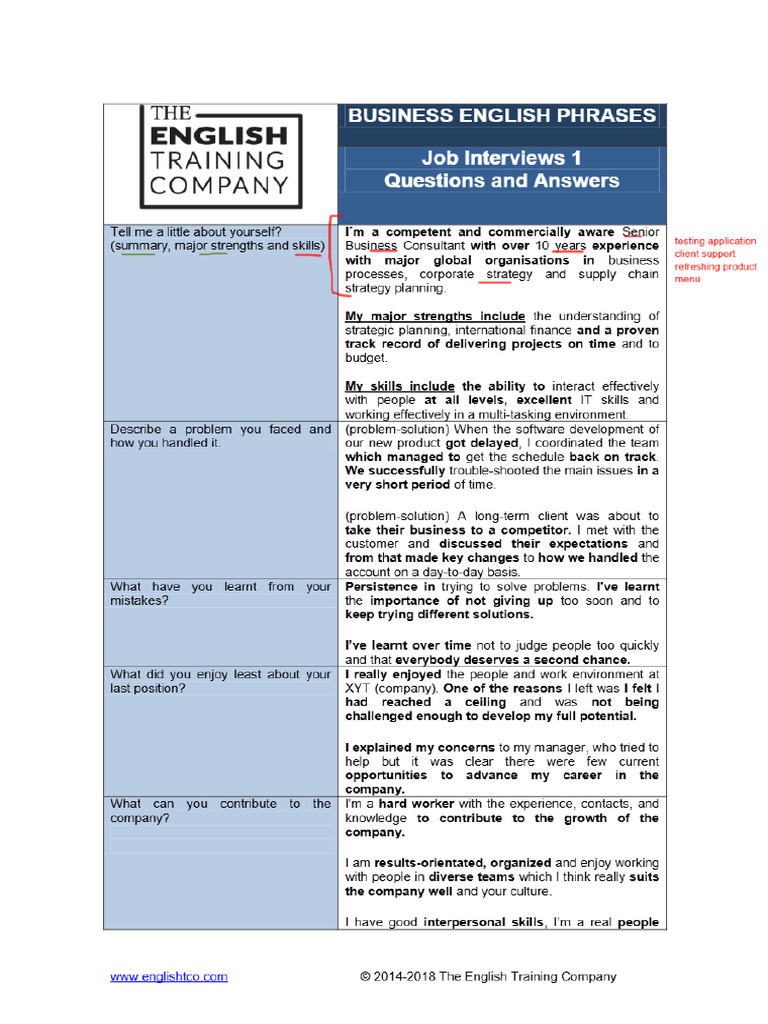 Job Interviews in English - Series One Pack 2 | PDF