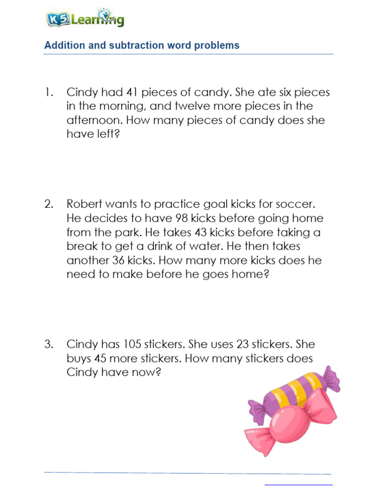 Grade 2 Addition & Subtraction Problems | PDF