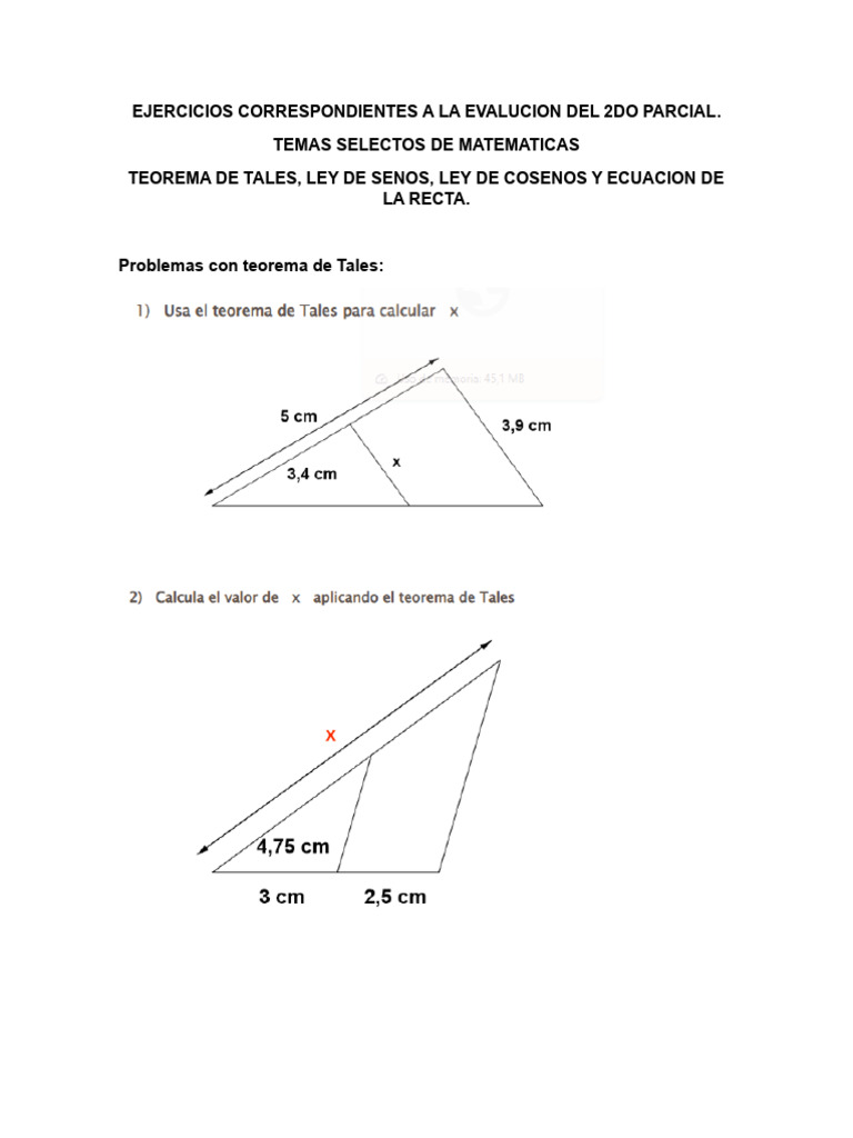 2DO PARCIAL TEMAS SELECTOS DE MATEMATICAS I | PDF