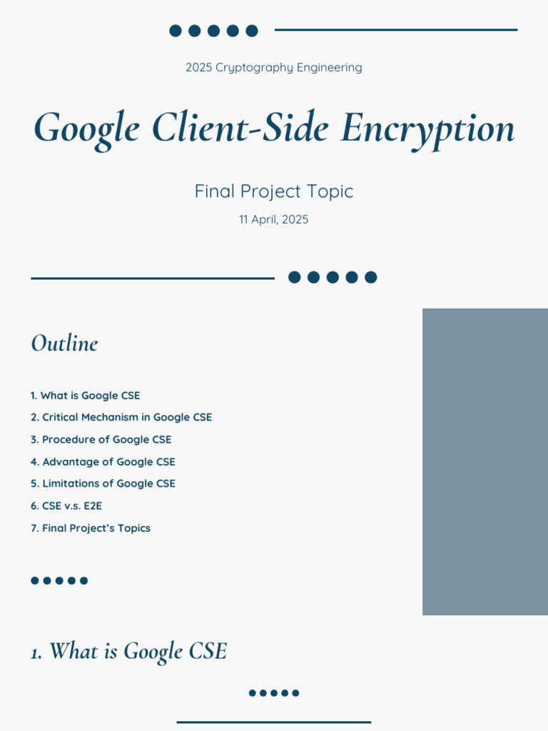 2025 CE FinalProject-GoogleCSE | PDF | Encryption | Public Key Cryptography