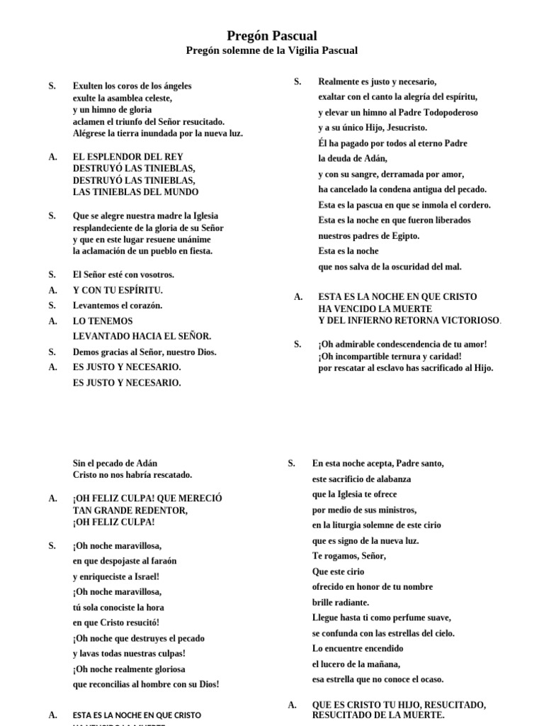 Pregón Pascual | PDF | Pascua de Resurrección | Cristo (título)