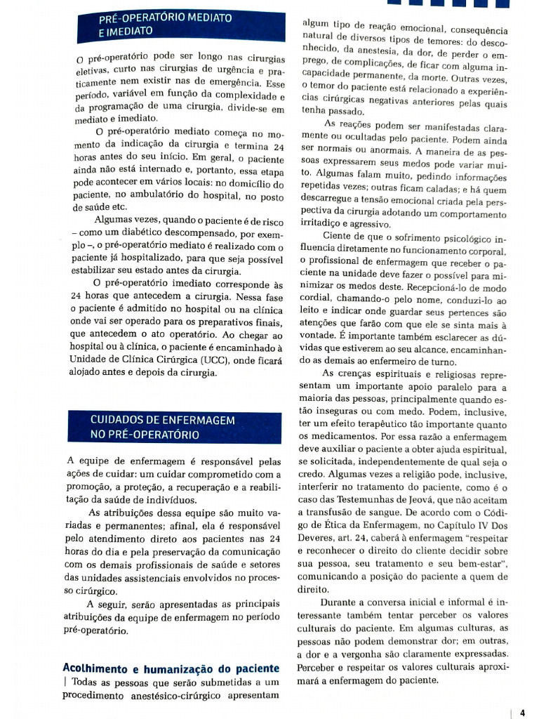 Pré Operatório | PDF