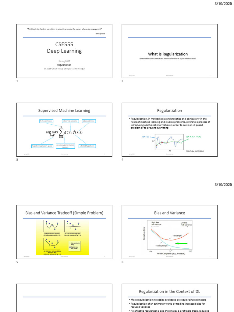 Lecture 05 - Regularization - 4p | PDF | Analysis | Learning