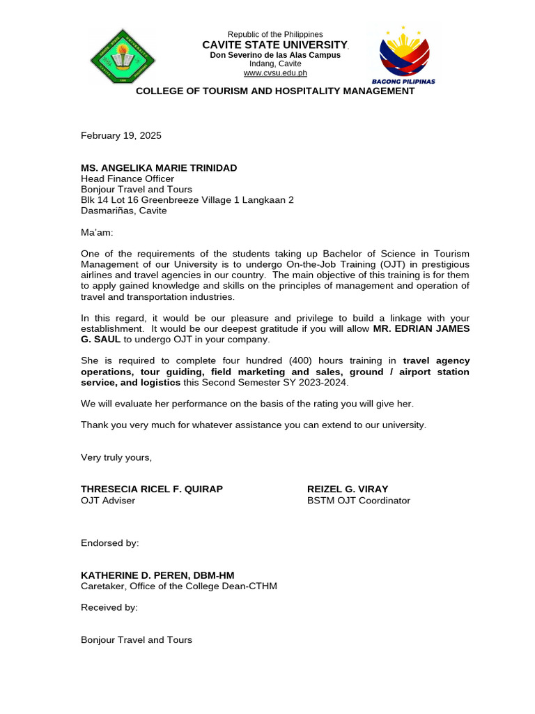 Edrian James Recommendation Letter | PDF