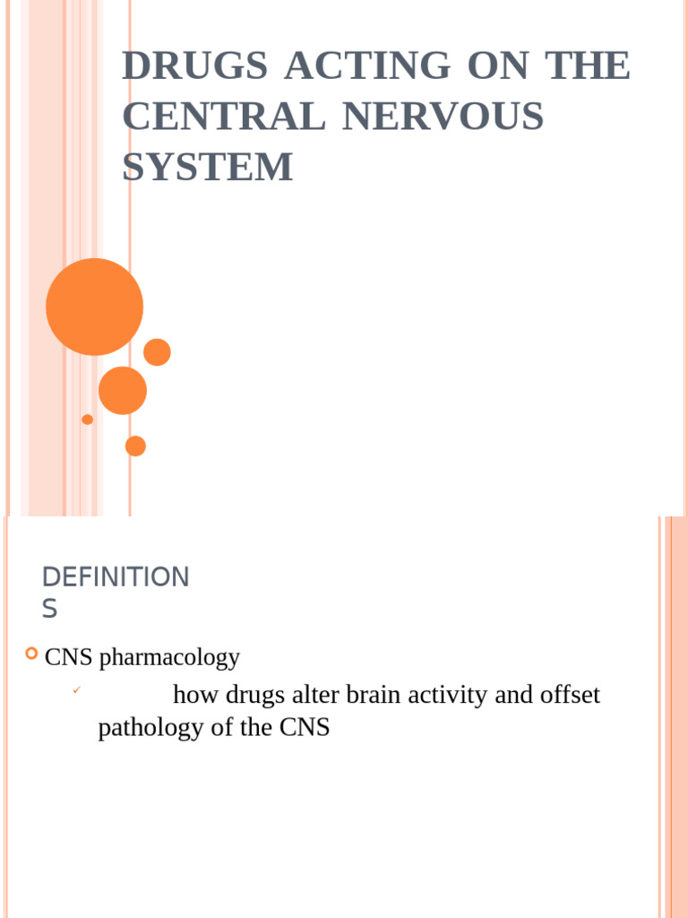 11.drugs Acting On The Central Nervous System NUS | PDF | Benzodiazepine | Anesthesia