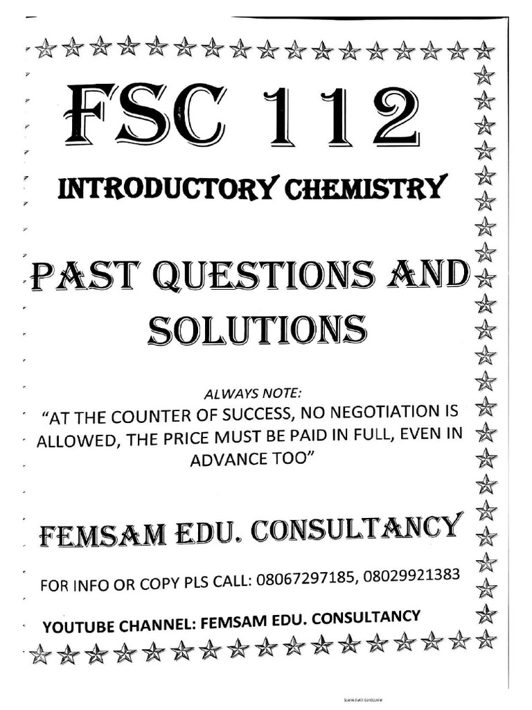 FSC 112 Femsam Past Questions | PDF