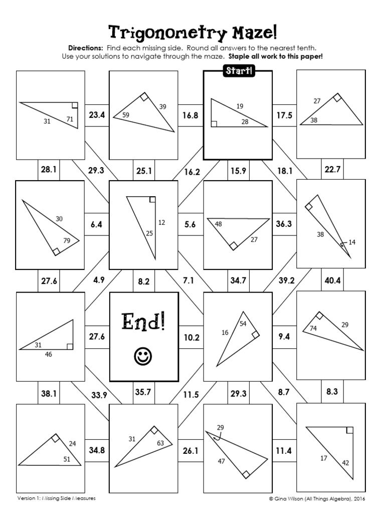 Trigonometry Mazes Assignment | PDF