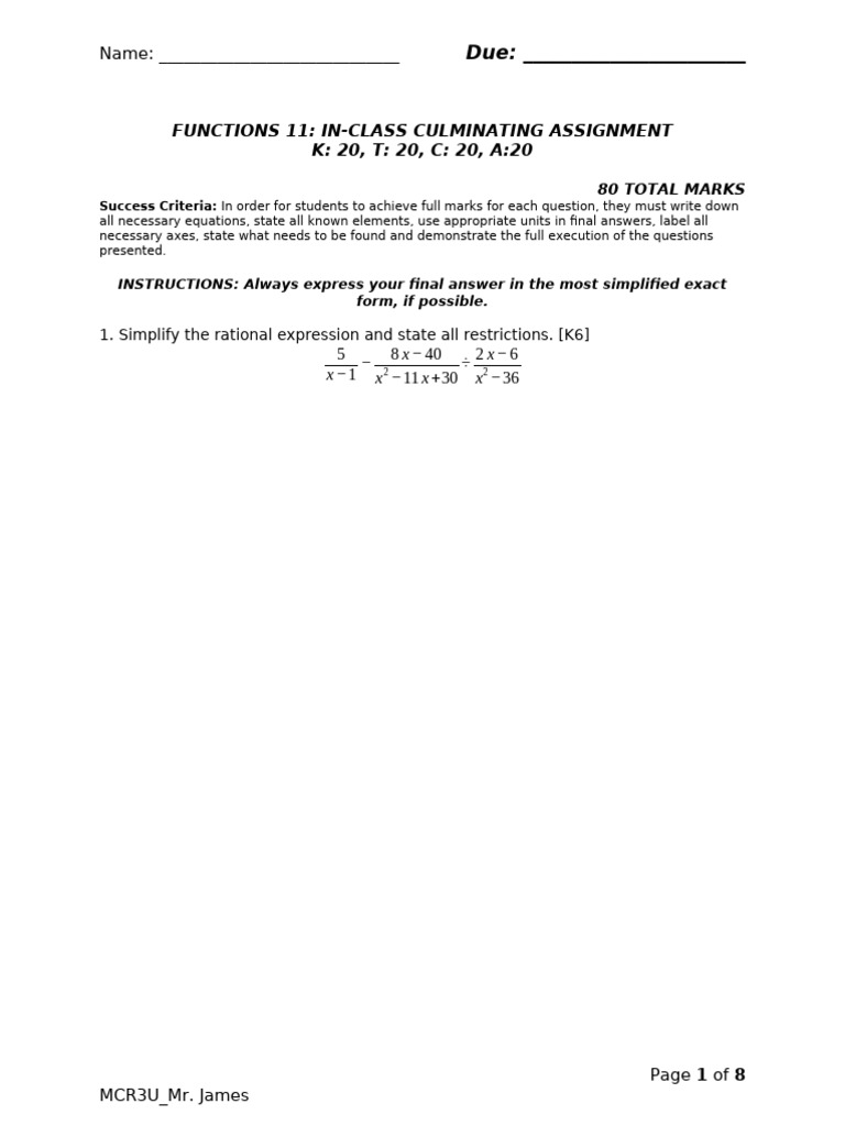 Culminating Assignment 2025 | PDF | Elementary Geometry | Geometry