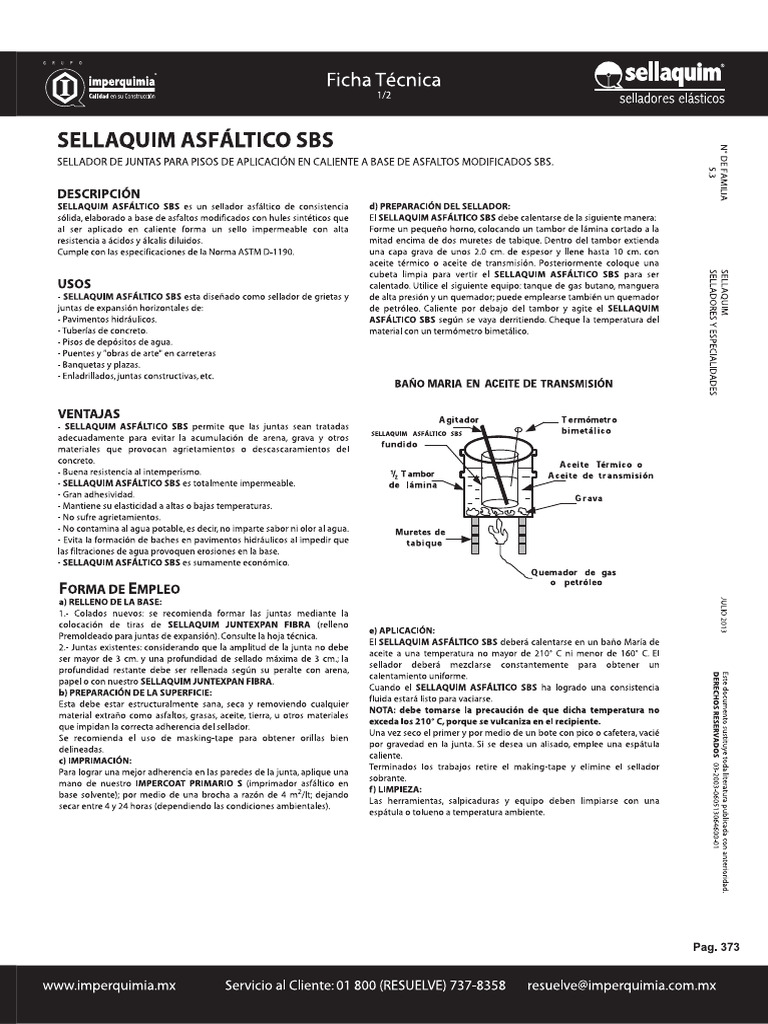 h373 Sellaquim Asfáltico Sbs | PDF