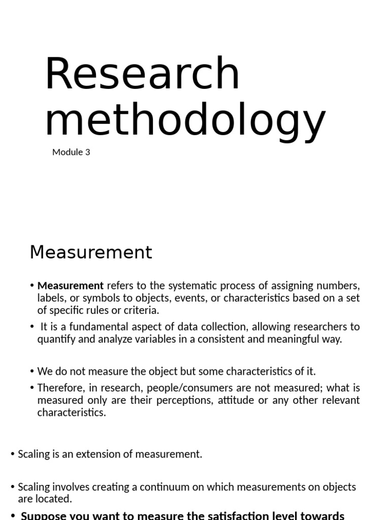 Research Methodology Module 3 | PDF | Level Of Measurement | Validity ...